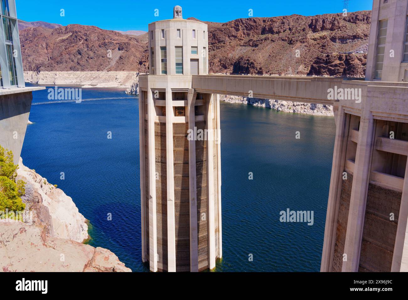 Massive Concrete Structure of the Hoover Dam’s Water Intake Towers on ...