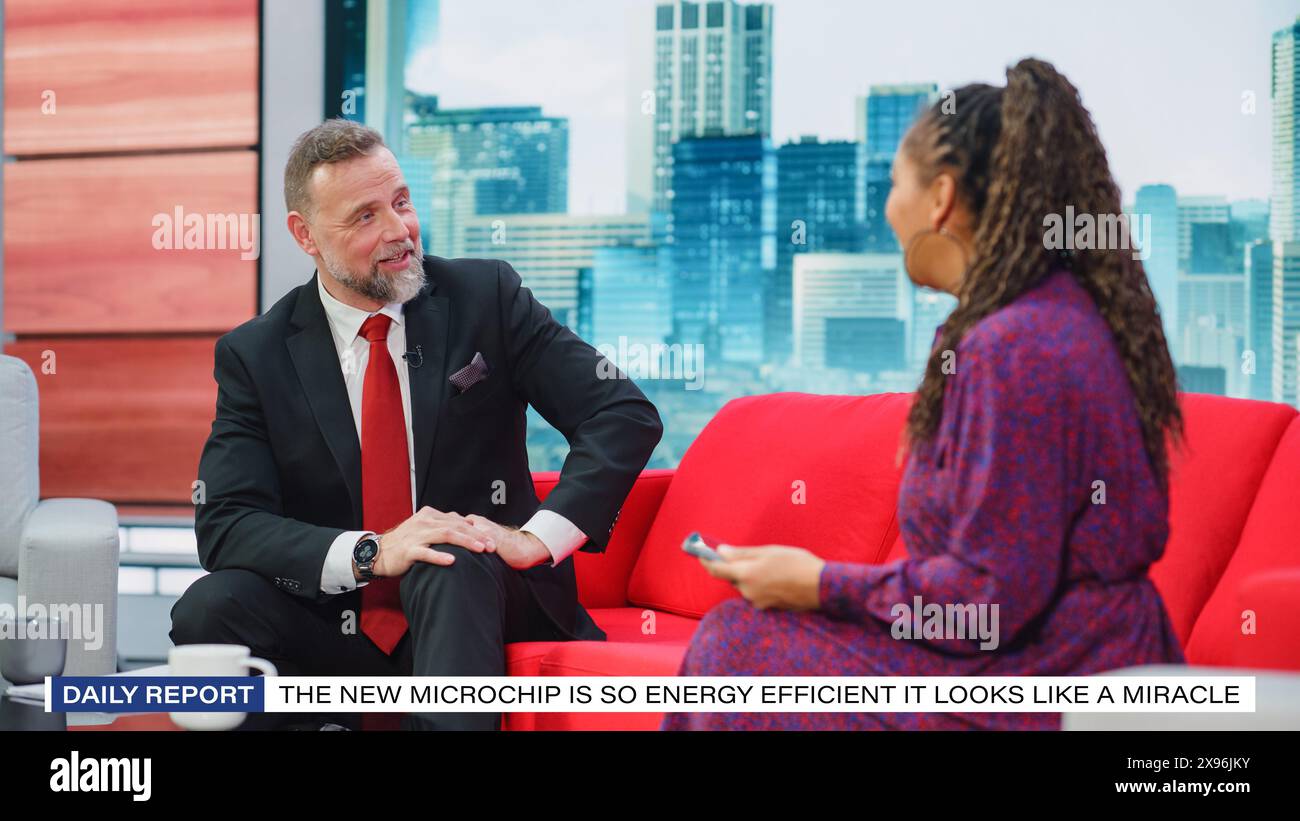 Talk Show TV Program, News Interview and Discussion: Presenter and ...