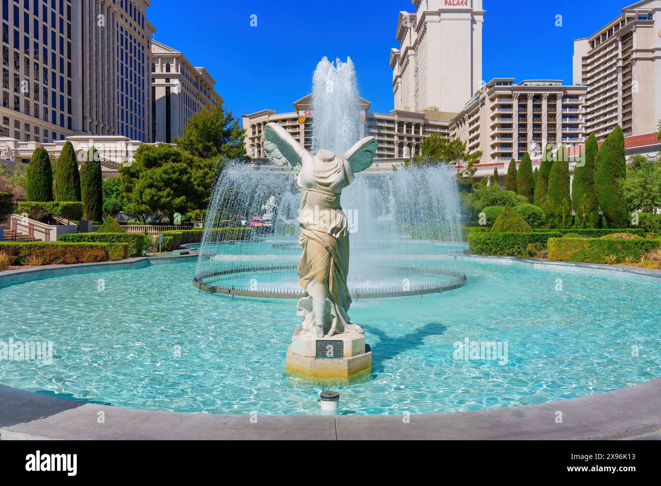 Las Vegas, Nevada - April 13, 2024: Greek Goddess Statue and Fountain ...