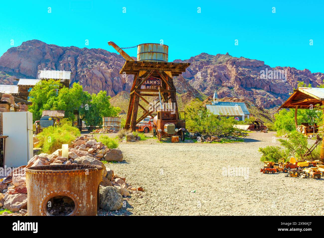 Nelson, Nevada - April 14, 2024: Rustic and weathered wooden water ...