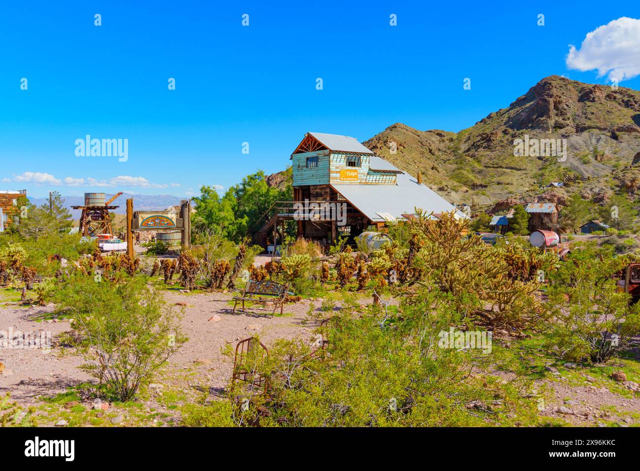 Nelson, Nevada - April 15, 2024: Weathered structures of the abandoned ...