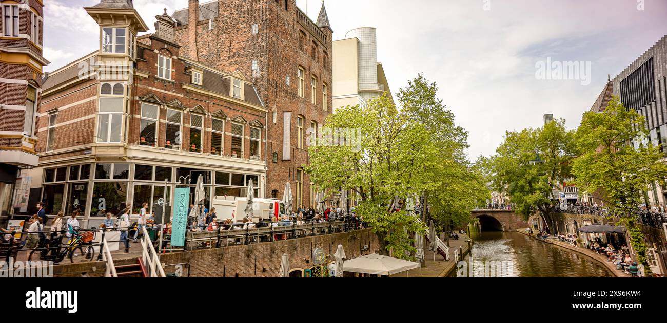 Dutch urban street scene development. Holland typical city lifestyle ...