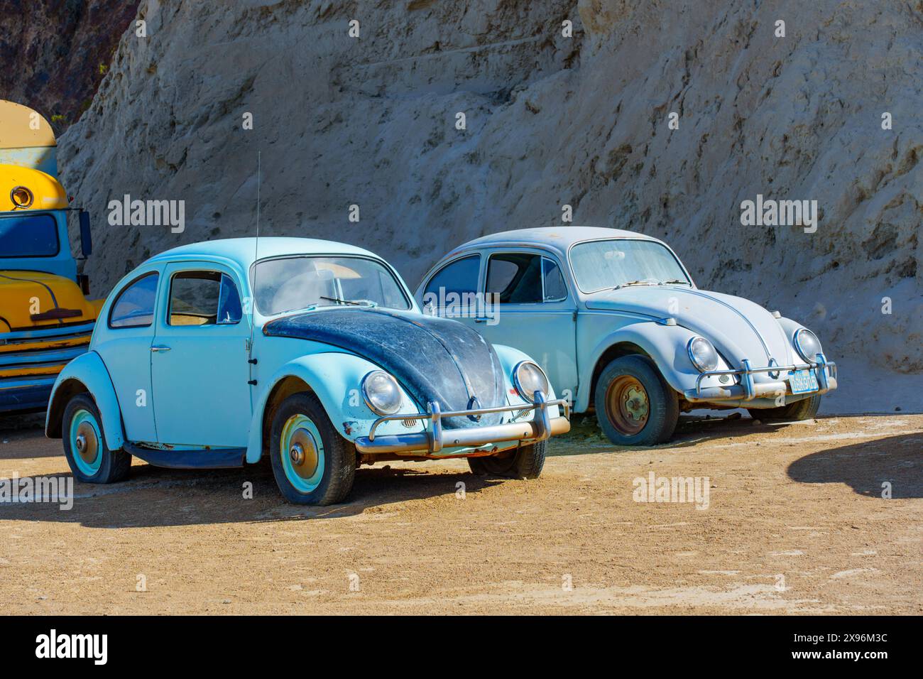 Nelson, Nevada - April 15, 2024: Two vintage blue Volkswagen Beetle ...