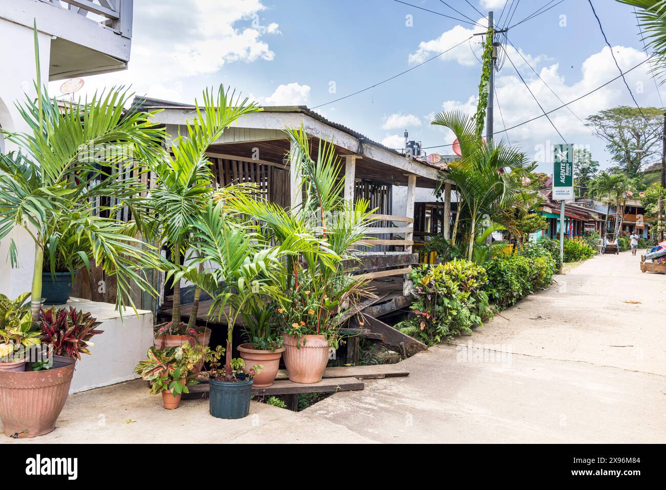 El Castillo , Nicaragua - March 11, 2024: Central road in El Castillo ...