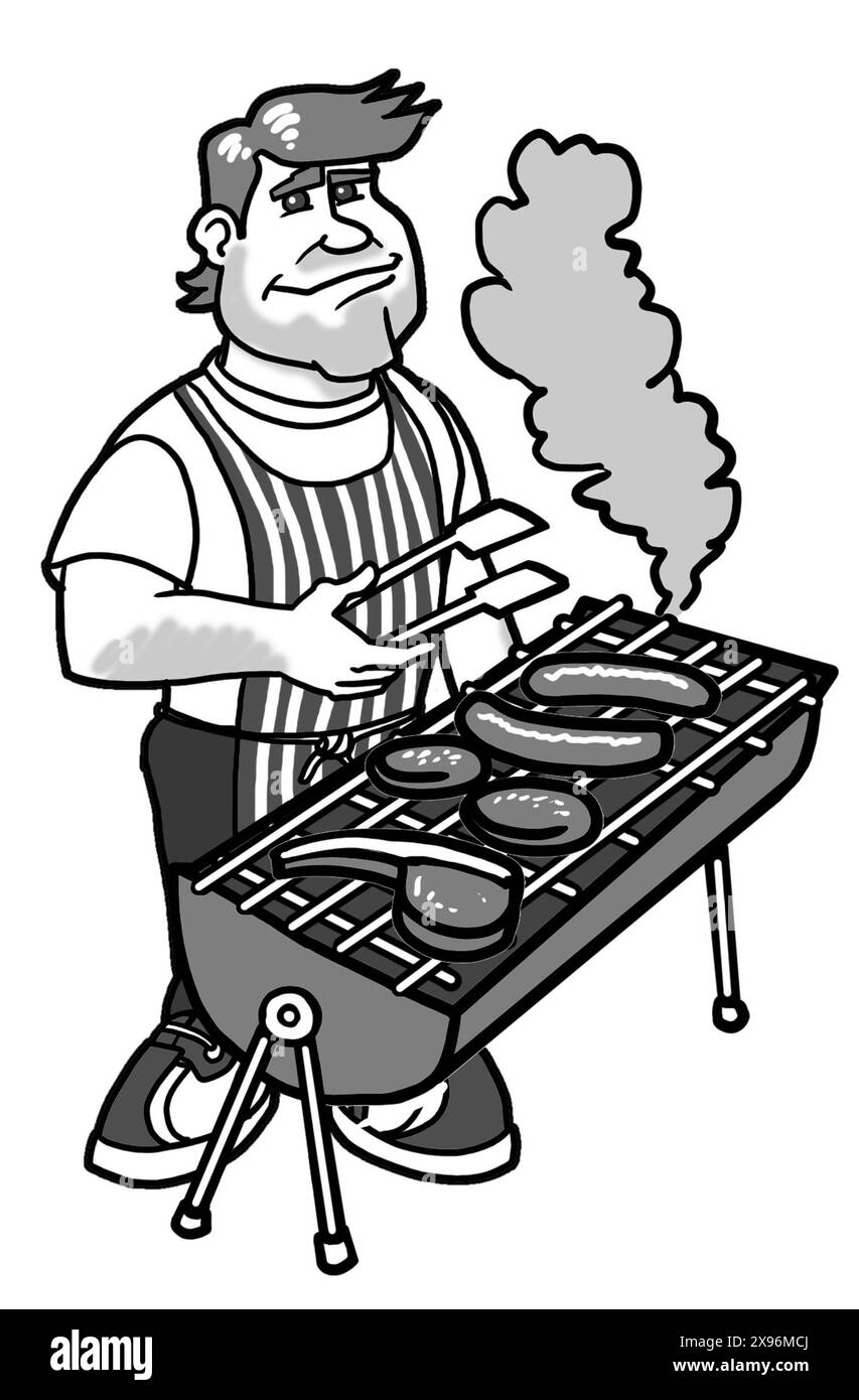 Bbq food grill summer Black and White Stock Photos & Images - Alamy