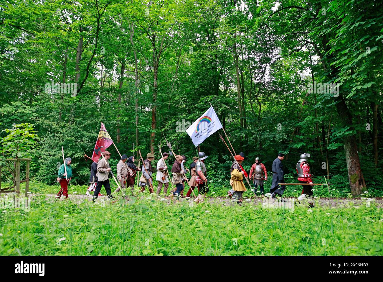 Sondershausen, Germany. 29th May, 2024. Actors dressed as peasants in a ...