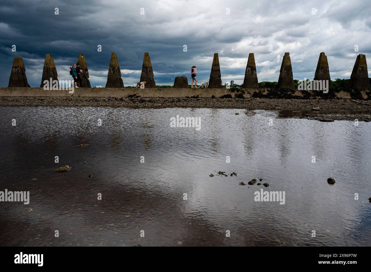Scenic views of Cramond in Edinburgh before heavy rainfall, as parts of ...