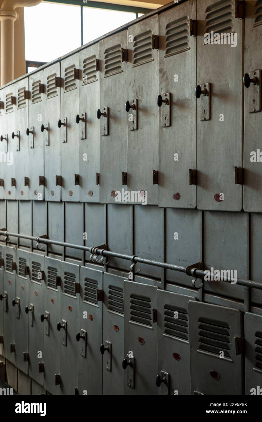 Locker room interior at The Big Pit National Coal Museum in Blaenavon ...