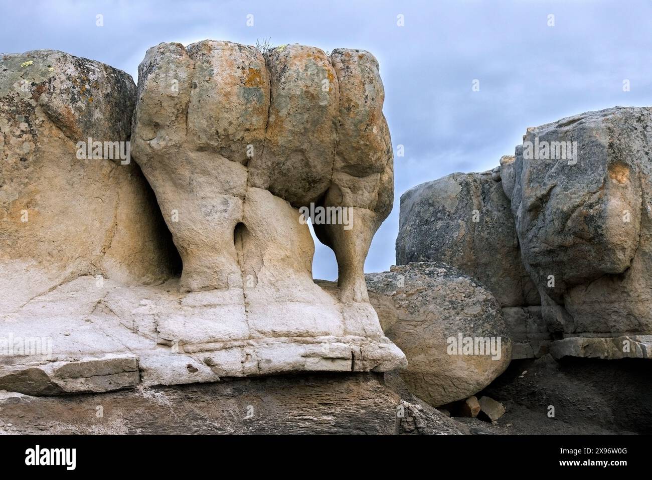 Rock formation showing wind erosion along the rocky coast of Boltodden ...