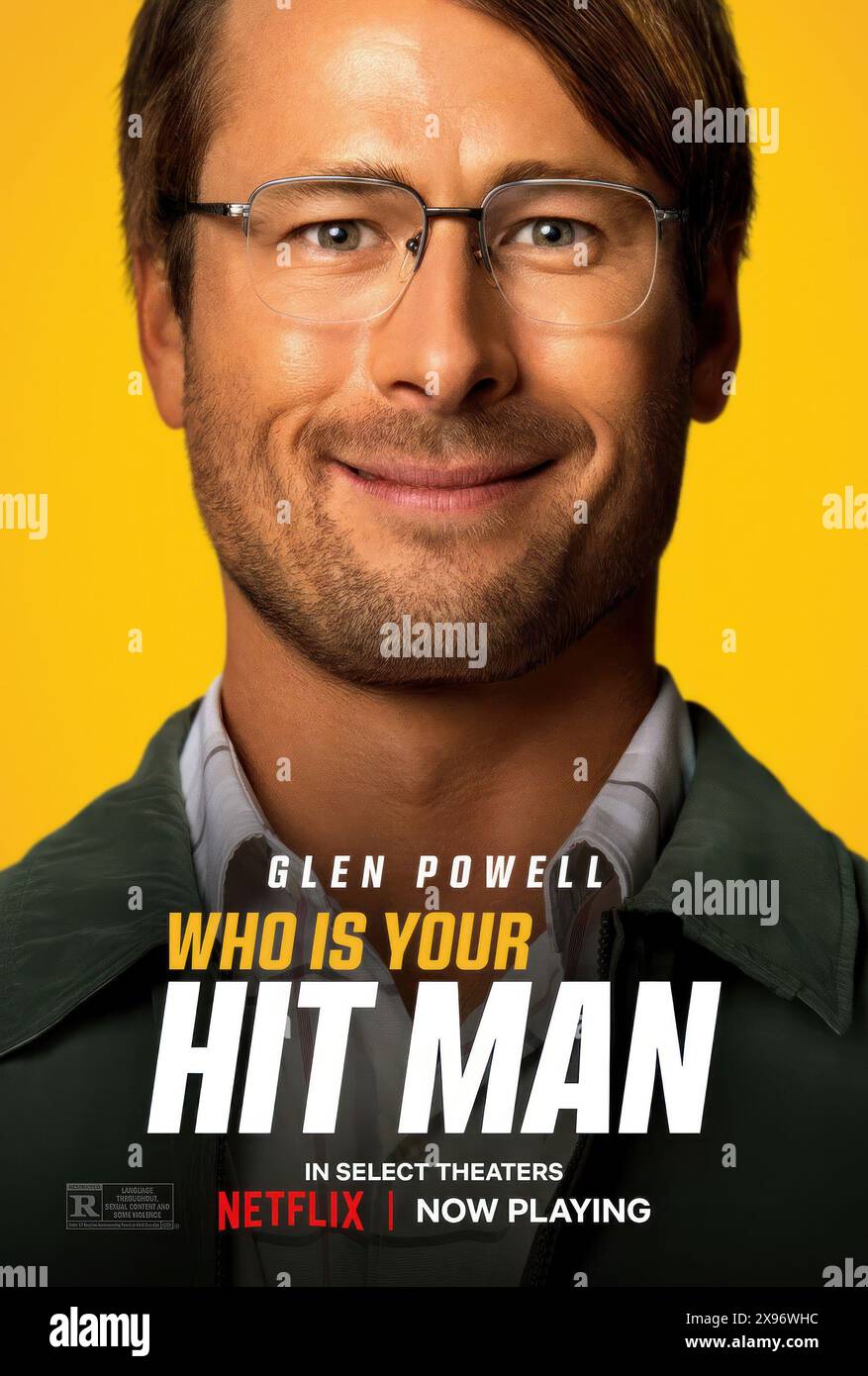 HIT MAN, US character poster, Glen Powell, 2023. © Netflix / Courtesy ...
