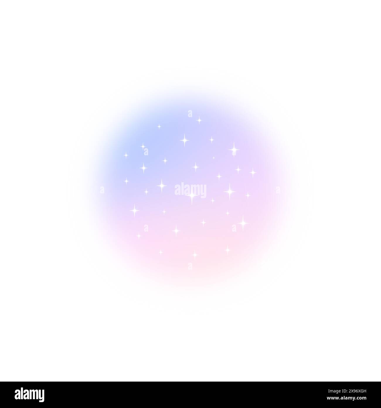 Soft gradient blurred circle with white stars. Vector illustration in ...