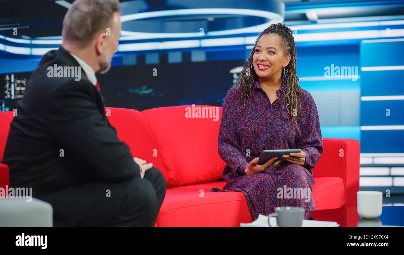 Talk Show TV Program, News Interview and Discussion: Presenter and ...