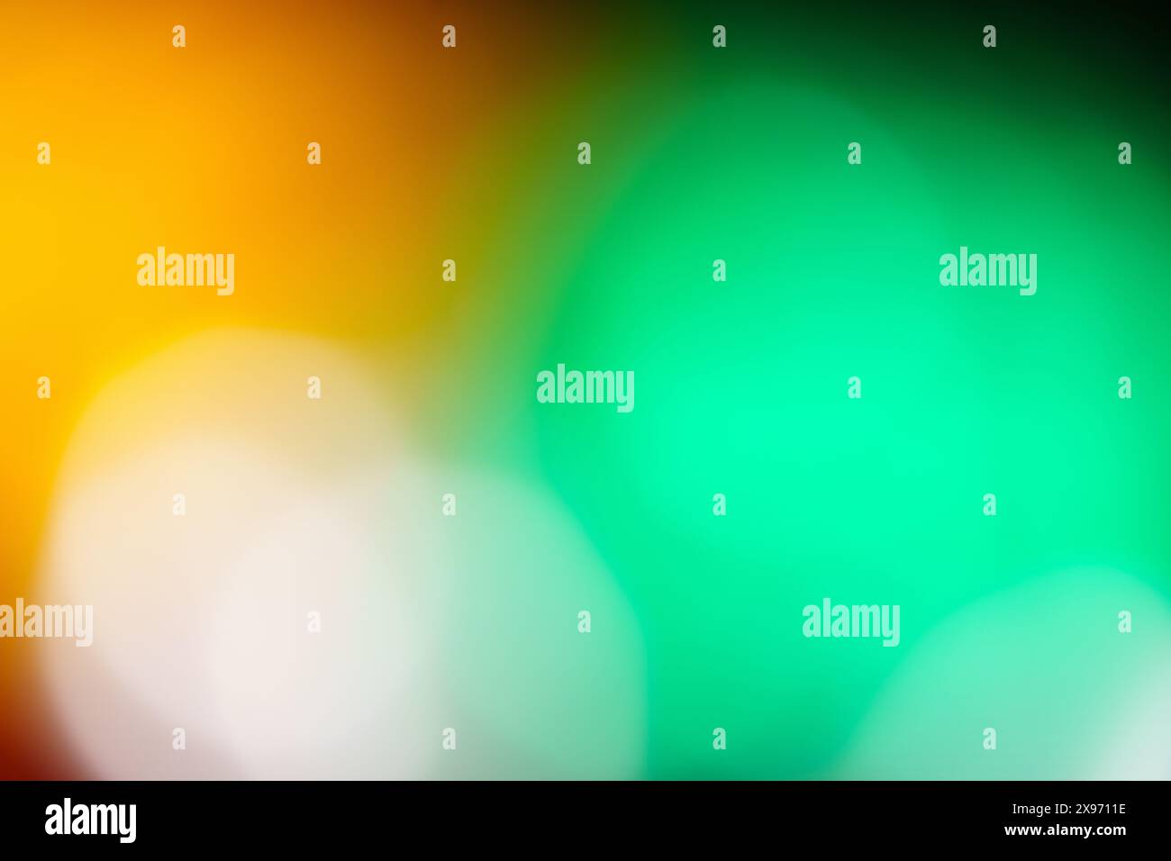 Soft focus abstract green background with yellow and white in soothing ...