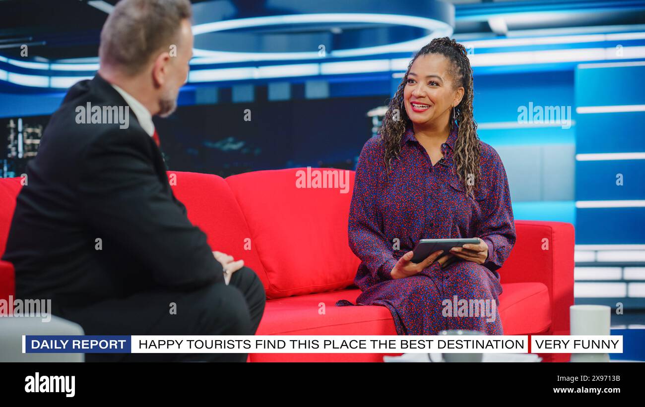 Talk Show TV Program, News Interview and Discussion: Presenter and ...