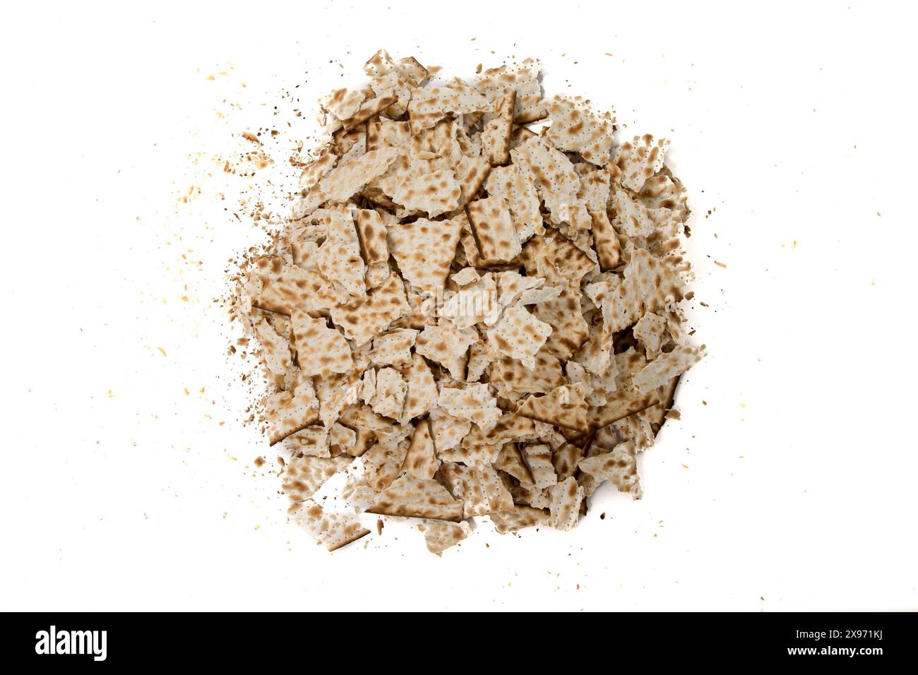 Pieces of broken matzah - Top view - Traditional kosher bread for ...