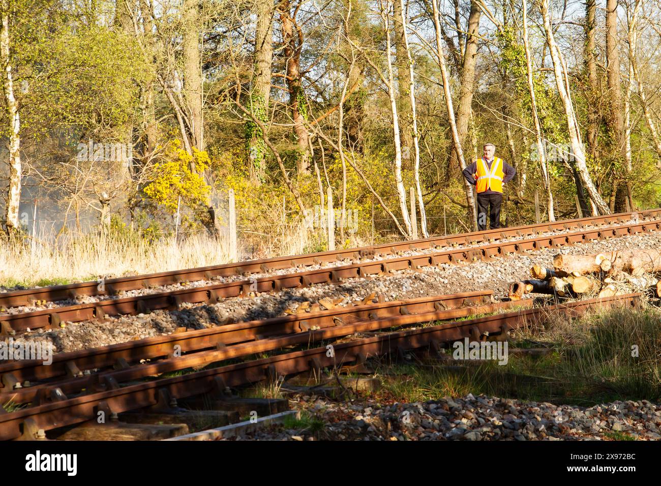 Lineside fire, firefighters in attendance, Creech Bottom, Swanage ...