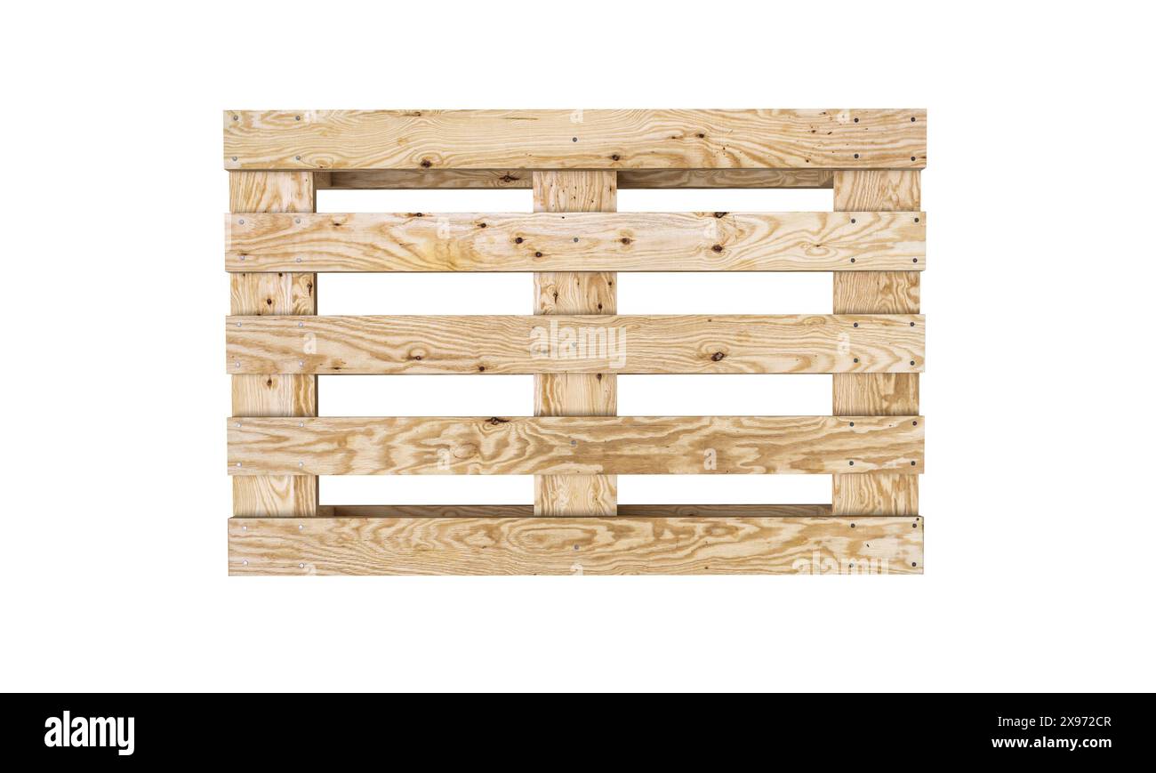 wooden pallet, isolated transparent background cargo shipping concept ...