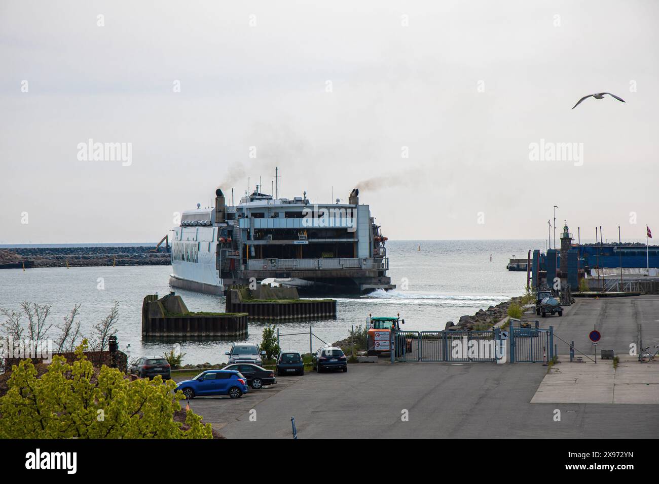 High-speed ferry Bornholmslinjen transports in the port of Ronne ...