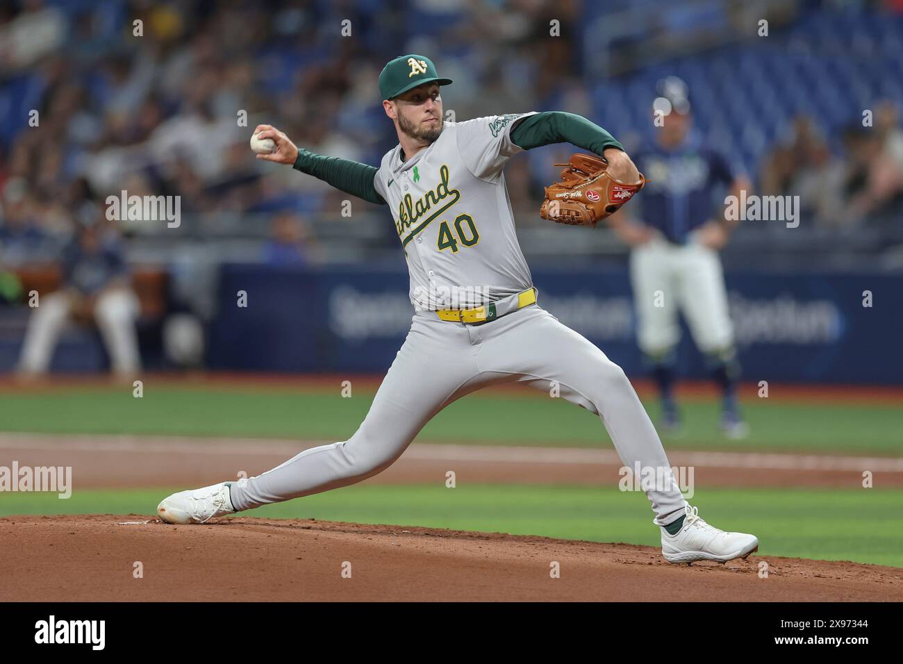 St. Petersburg, FL: Oakland Athletics pitcher Mitch Spence (40 ...