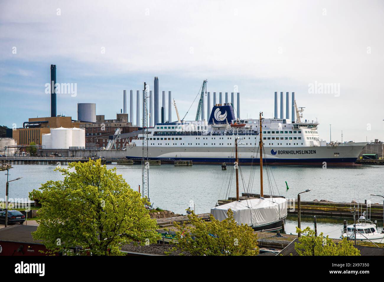 High-speed ferry Bornholmslinjen transports in the port of Ronne ...