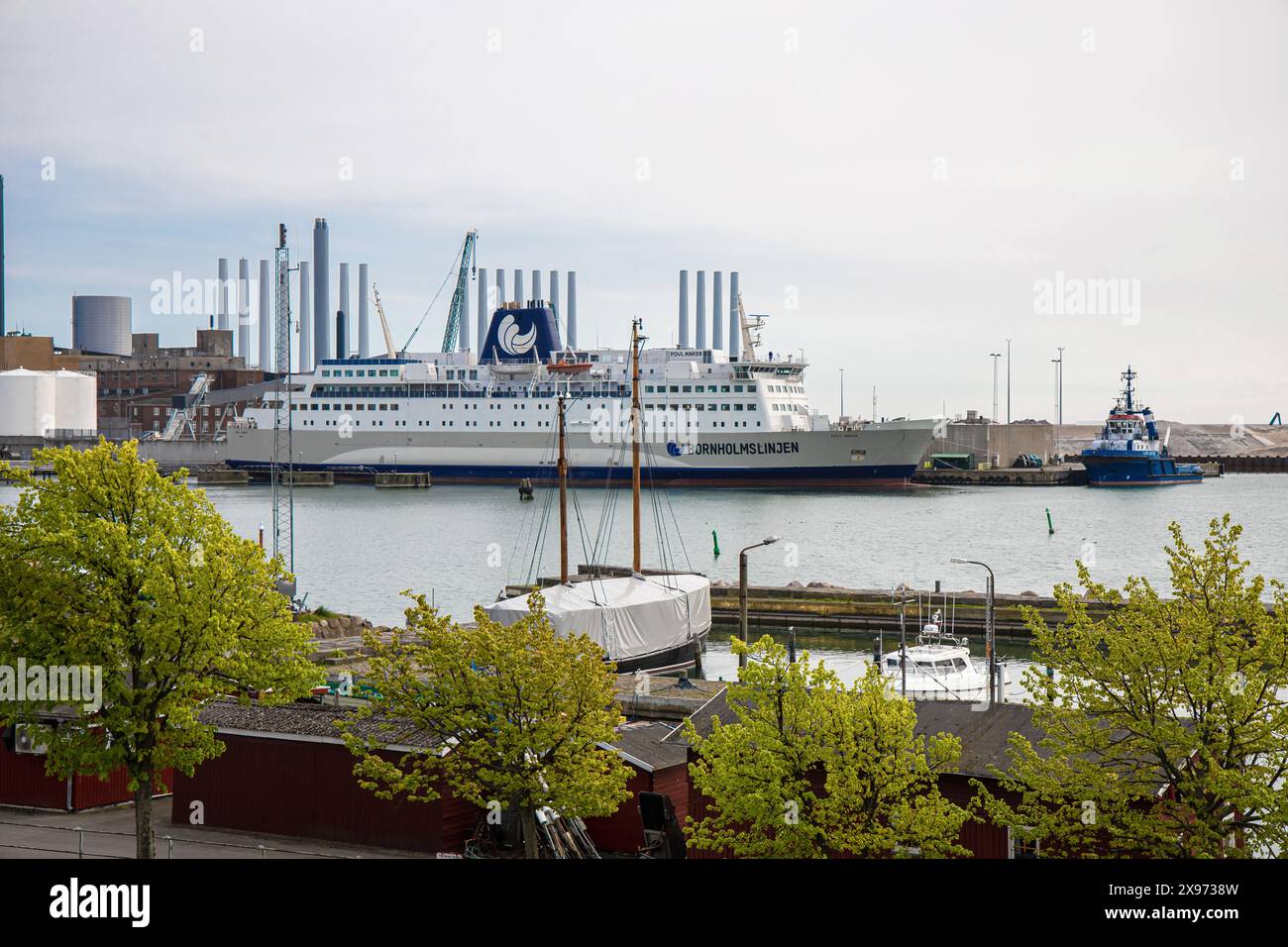 High-speed ferry Bornholmslinjen transports in the port of Ronne ...