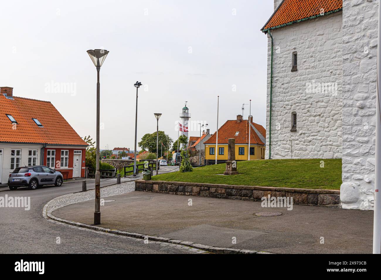 Ancient street of the city of Ronne, Bornholm Island, Denmark - May 28 ...