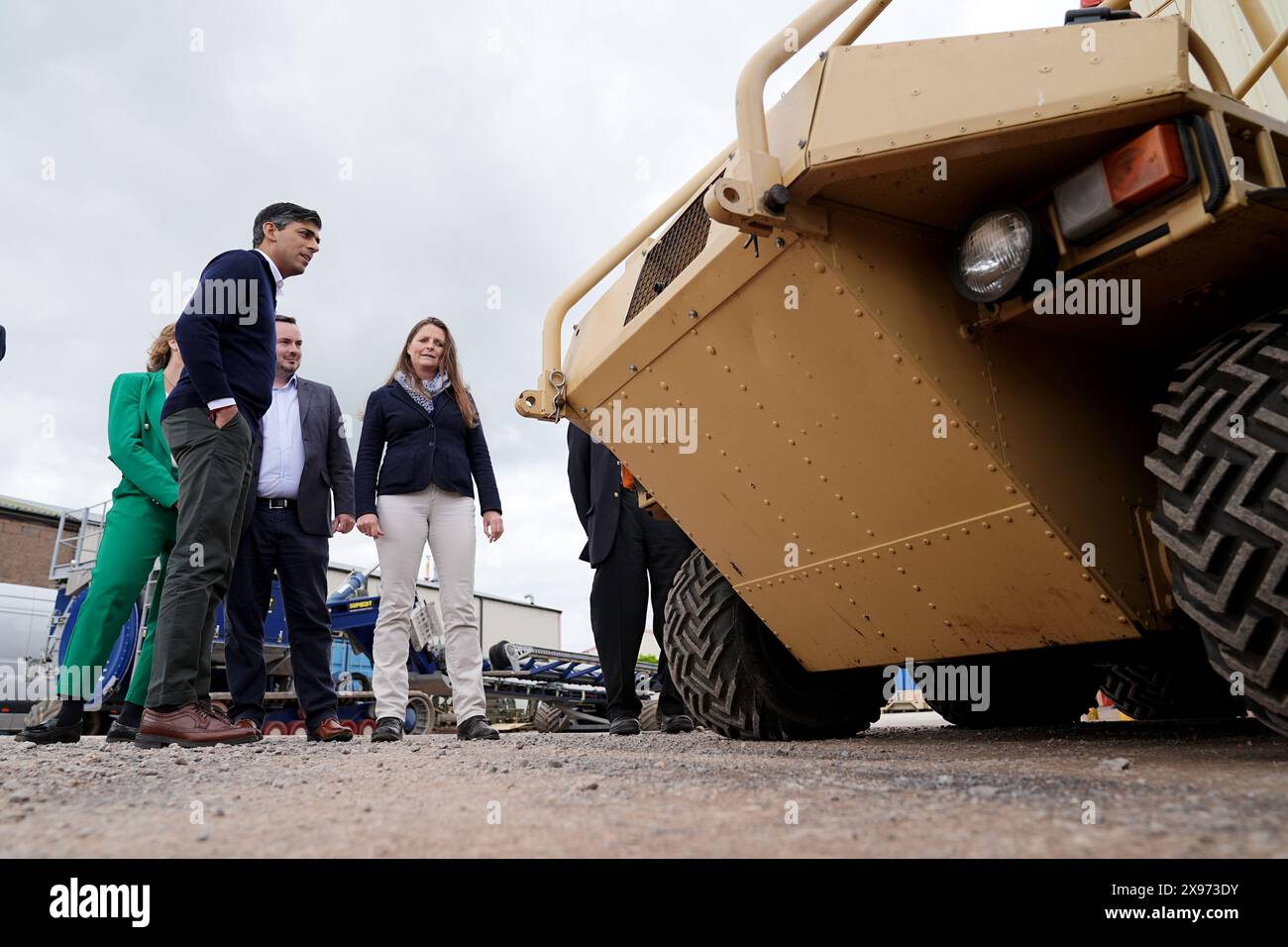 Prime Minister Rishi Sunak examines Jackal armoured vehicles during his ...