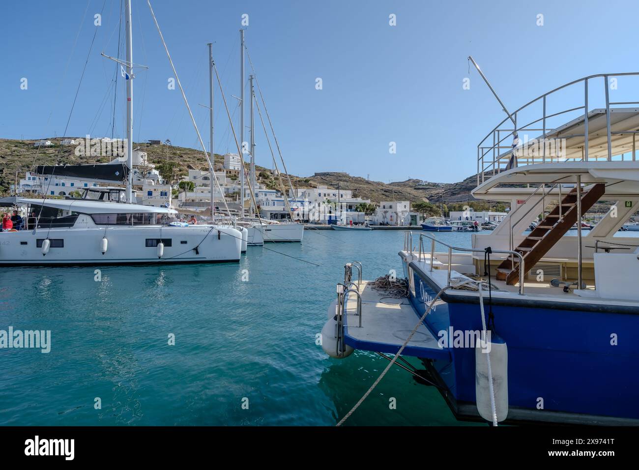 Ios, Greece - May 2, 2024 : View of various Yachts and other luxury ...
