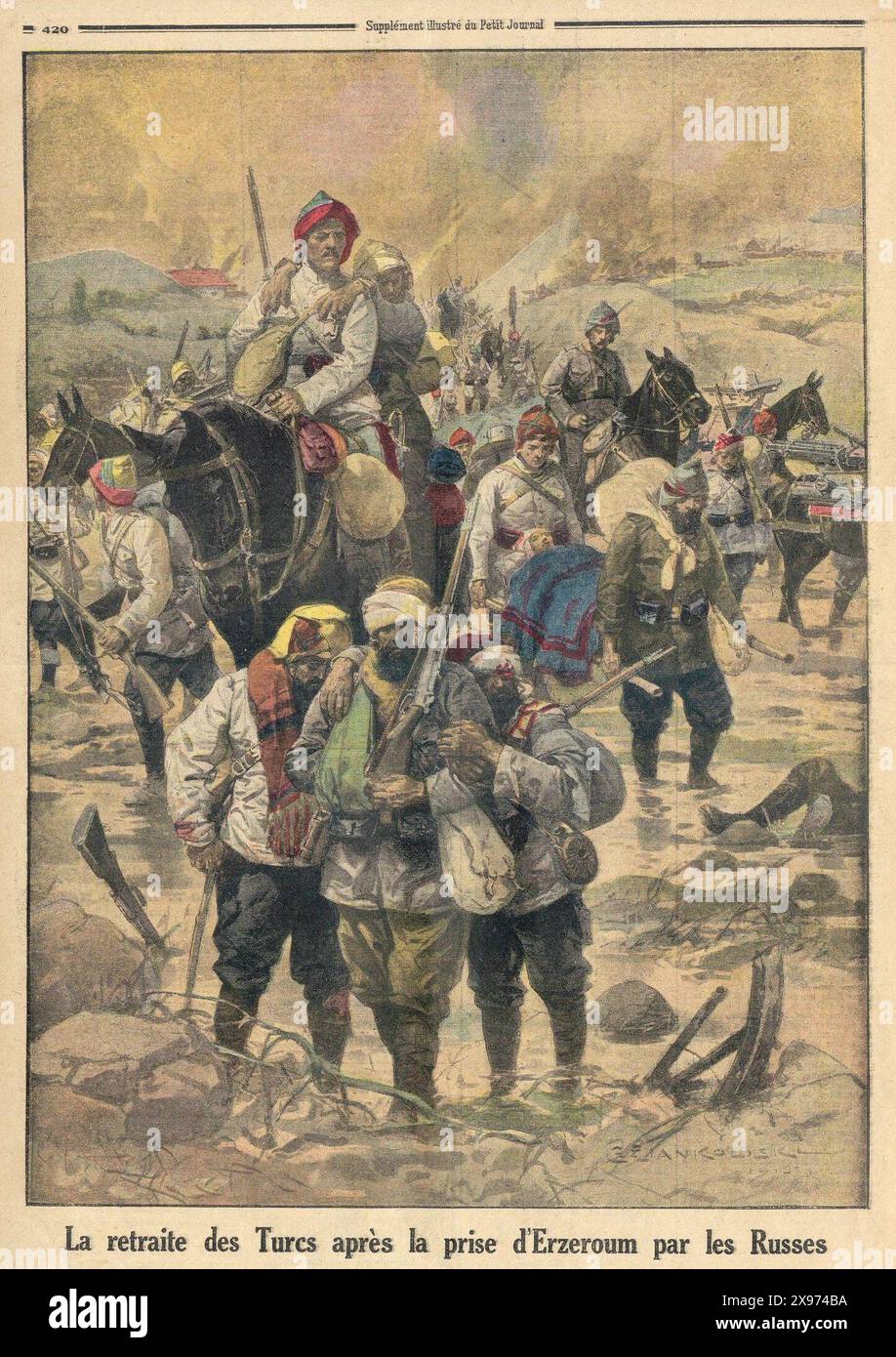 Translation : " The retreat of the Turks after the capture of Erzeroum ...