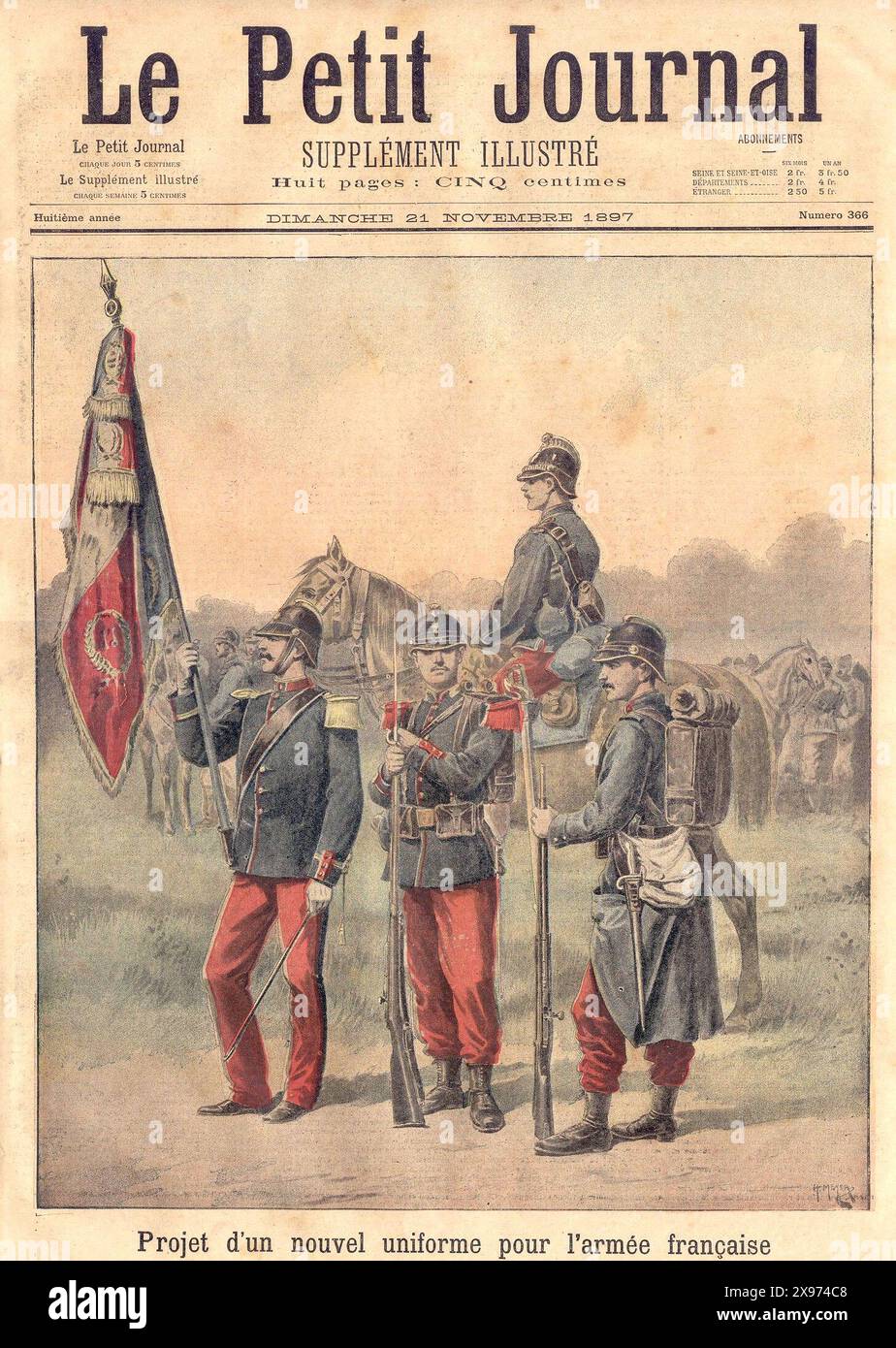 Translation : " SUNDAY NOVEMBER 21, 1897 Project for a new uniform for ...