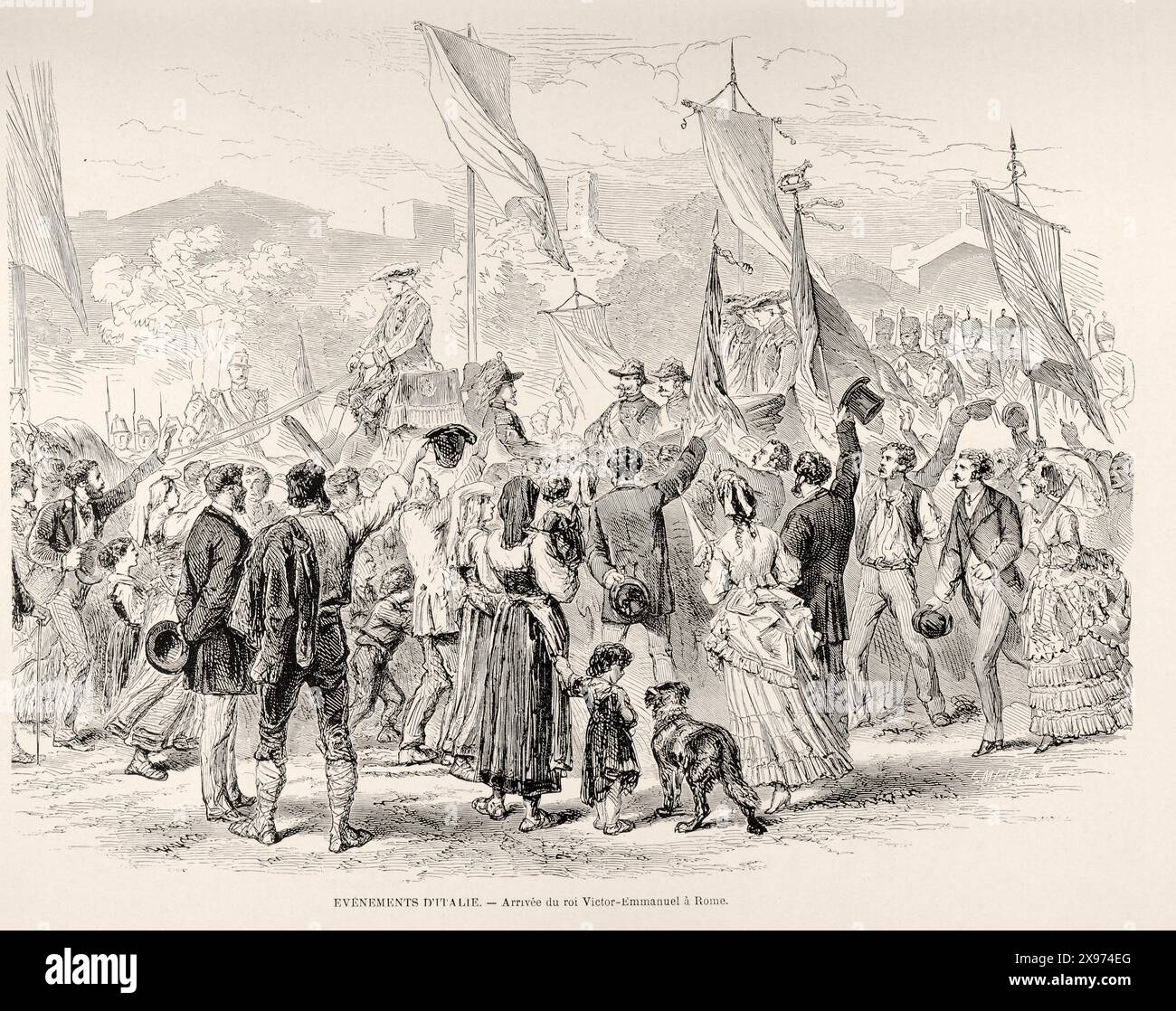 "ÉVÉNEMENTS D'ITALIE - Arrivée du roi Victor-Emmanuel à Rome ...