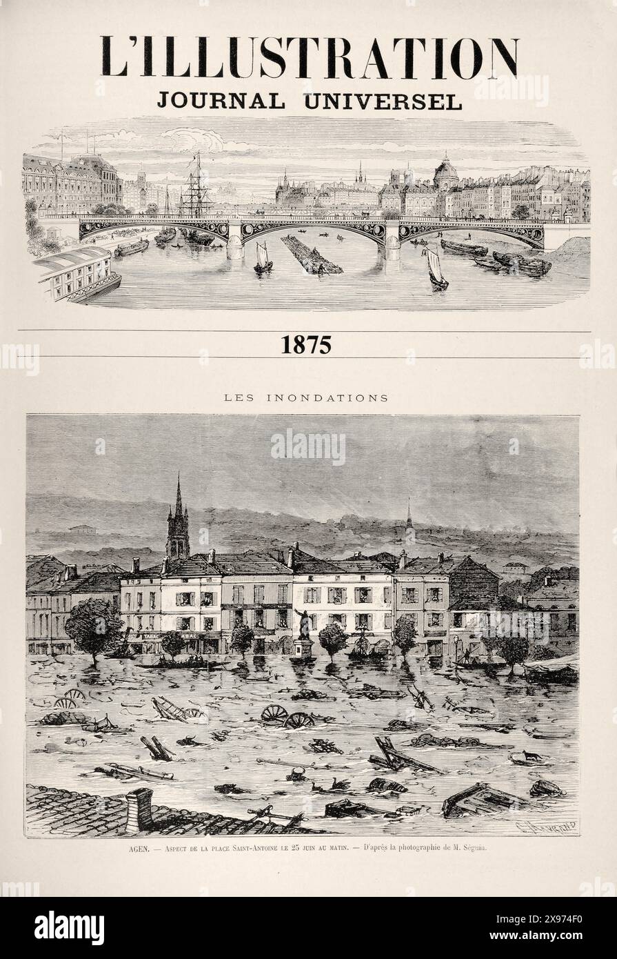 "L'ILLUSTRATION JOURNAL UNIVERSEL 1875" - "THE ILLUSTRATION UNIVERSAL ...