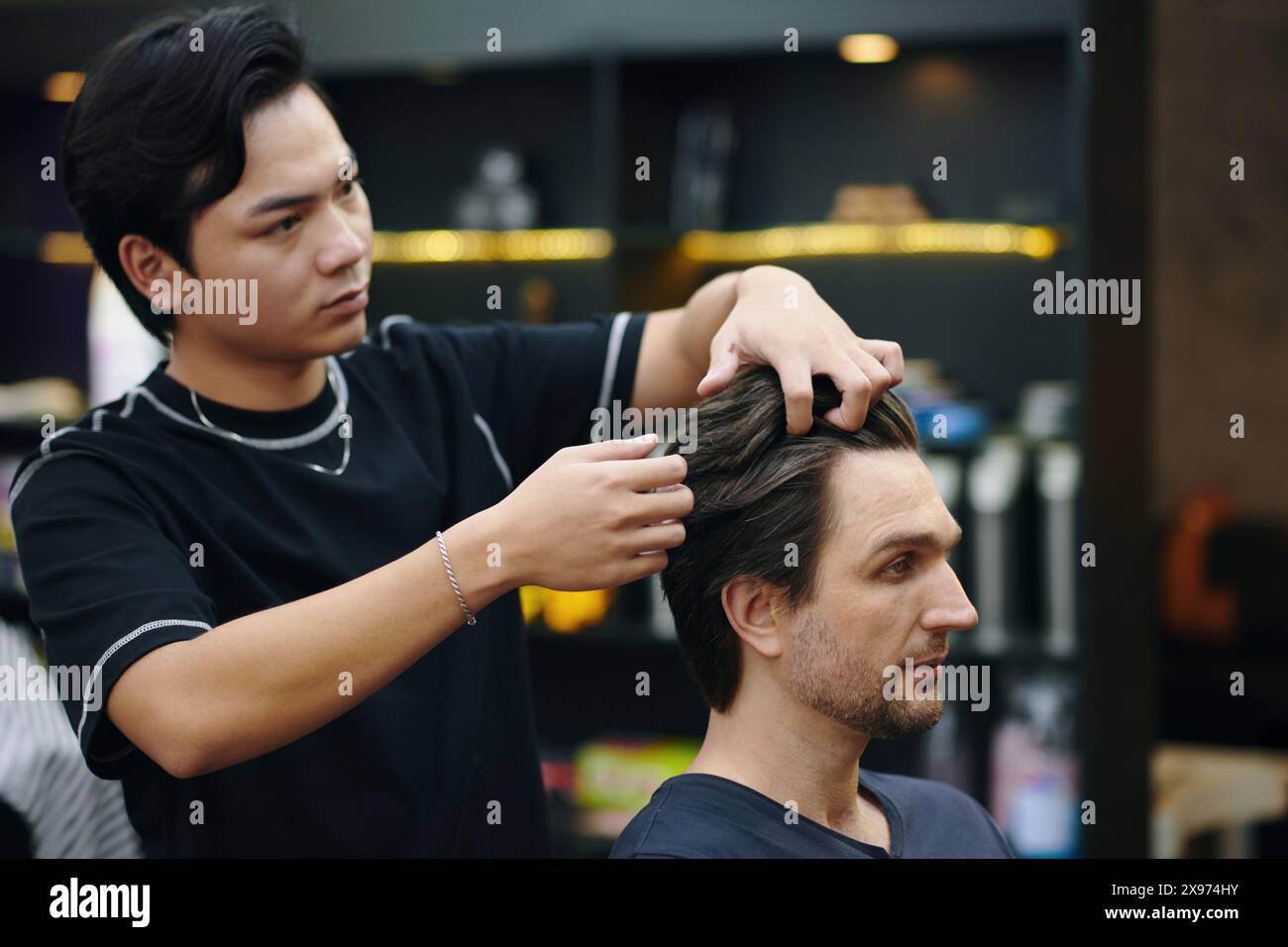 Hair styling professional barber hi-res stock photography and images ...