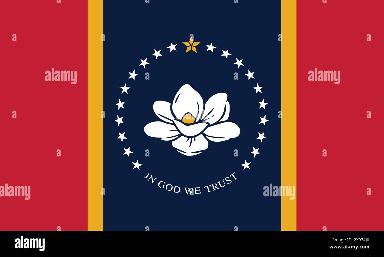 New Mississippi State Flag Official Stock Photo - Alamy