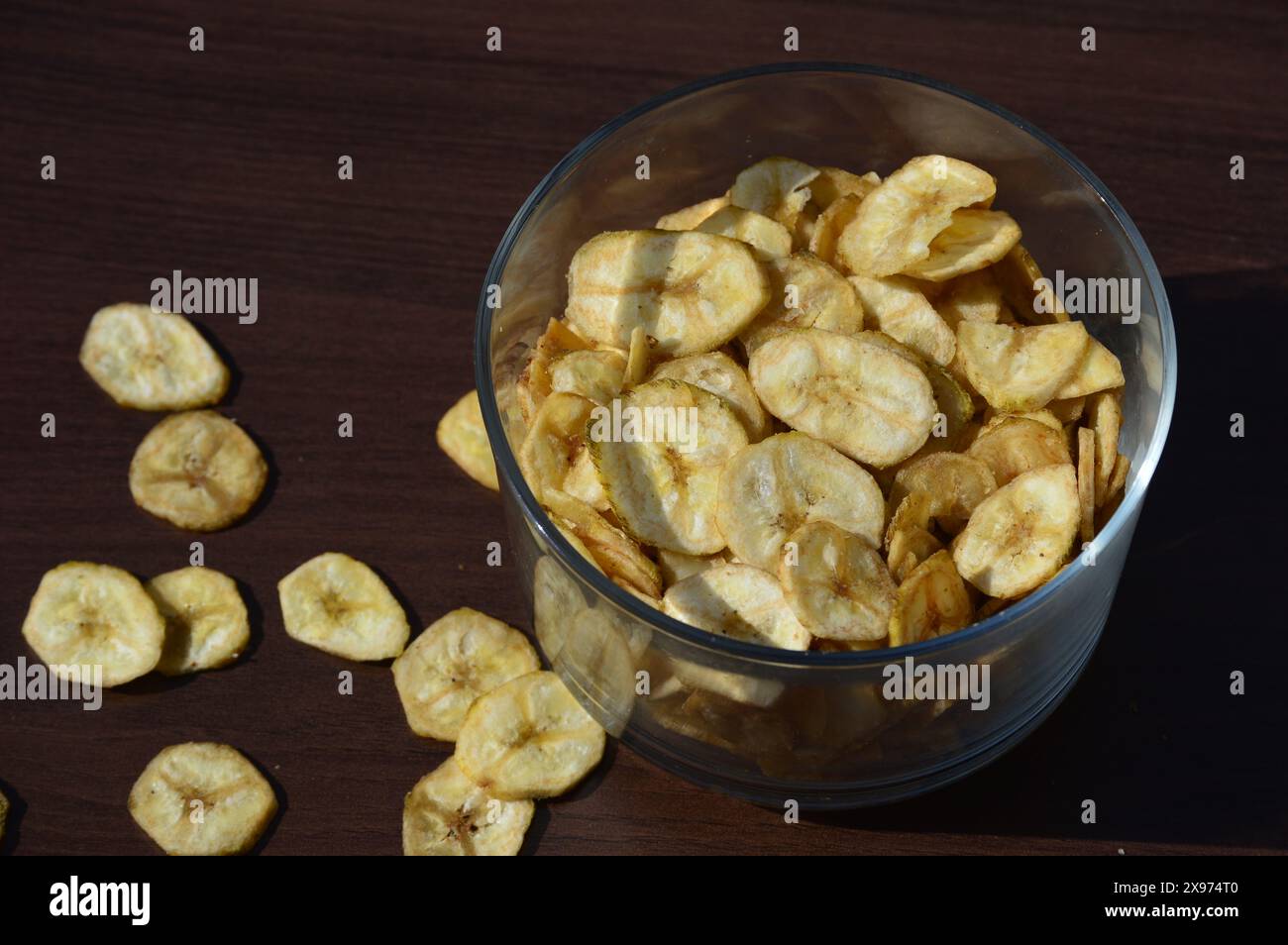Banana chips crunchy popular deep fried traditional South Indian tea ...