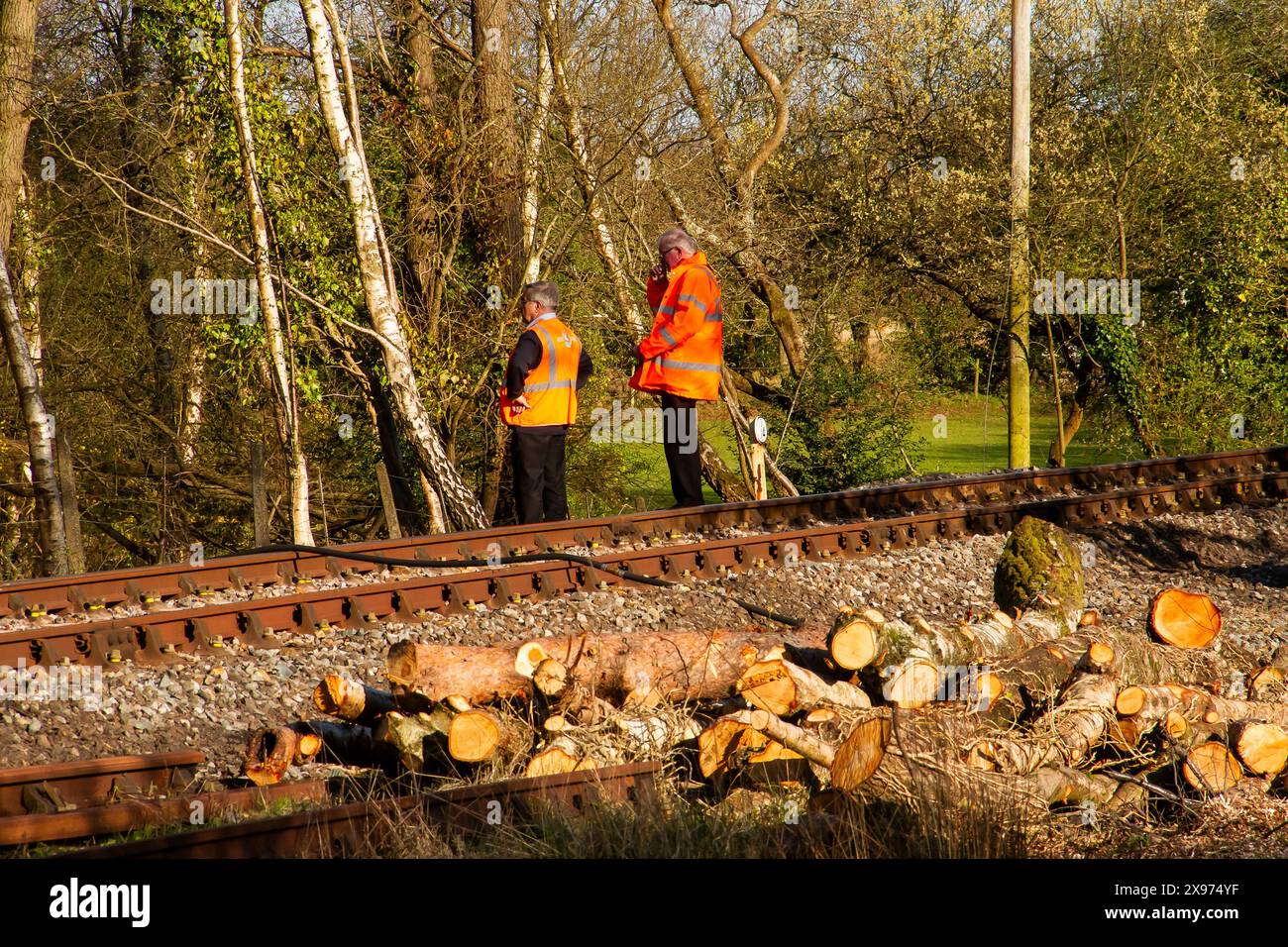 Lineside fire, firefighters in attendance, Creech Bottom, Swanage ...