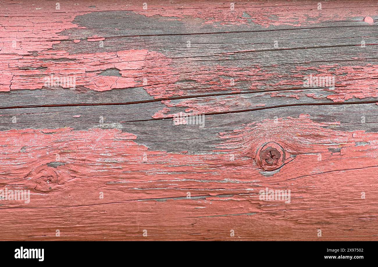Background Image of Distressed Cabin Logs Painted Red and Weathered ...
