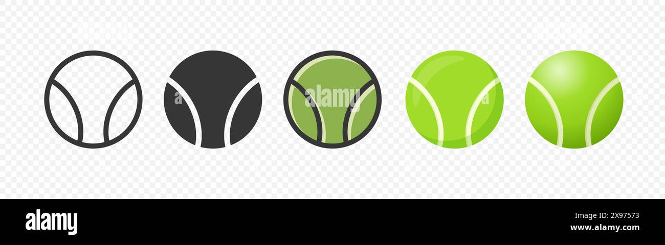 Flat Vector Tennis Ball Icon Set. Tennis Ball Design Template, Clipart ...