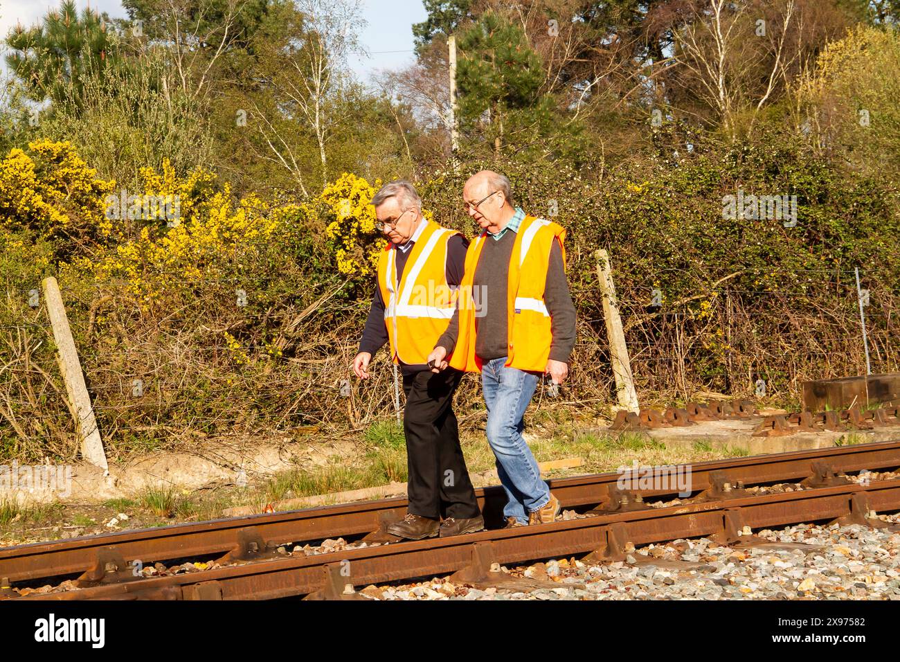 Lineside fire, firefighters in attendance, Creech Bottom, Swanage ...