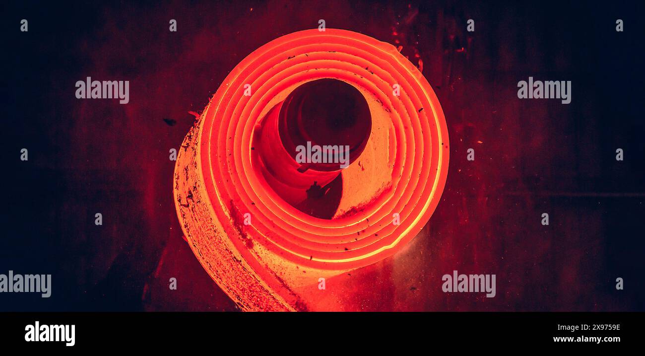 Hot-rolled steel process in steel industry Stock Photo - Alamy