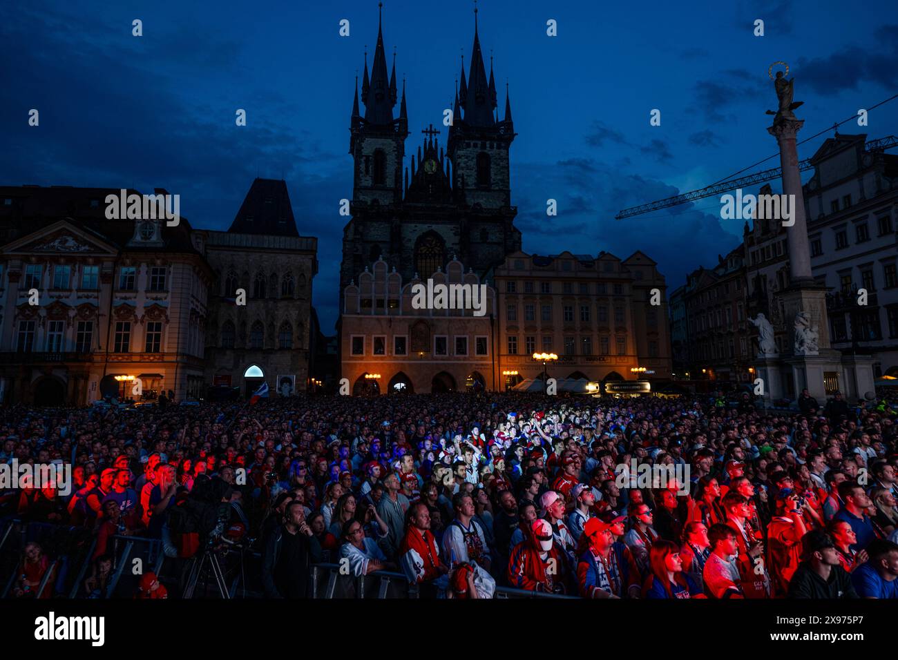 Czech fans watch the final match of the 2024 IIHF World Championship ...