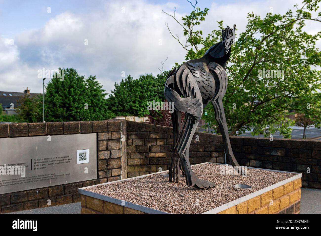 'Dandy' steel sculpture, Station Road, Clitheroe Stock Photo - Alamy
