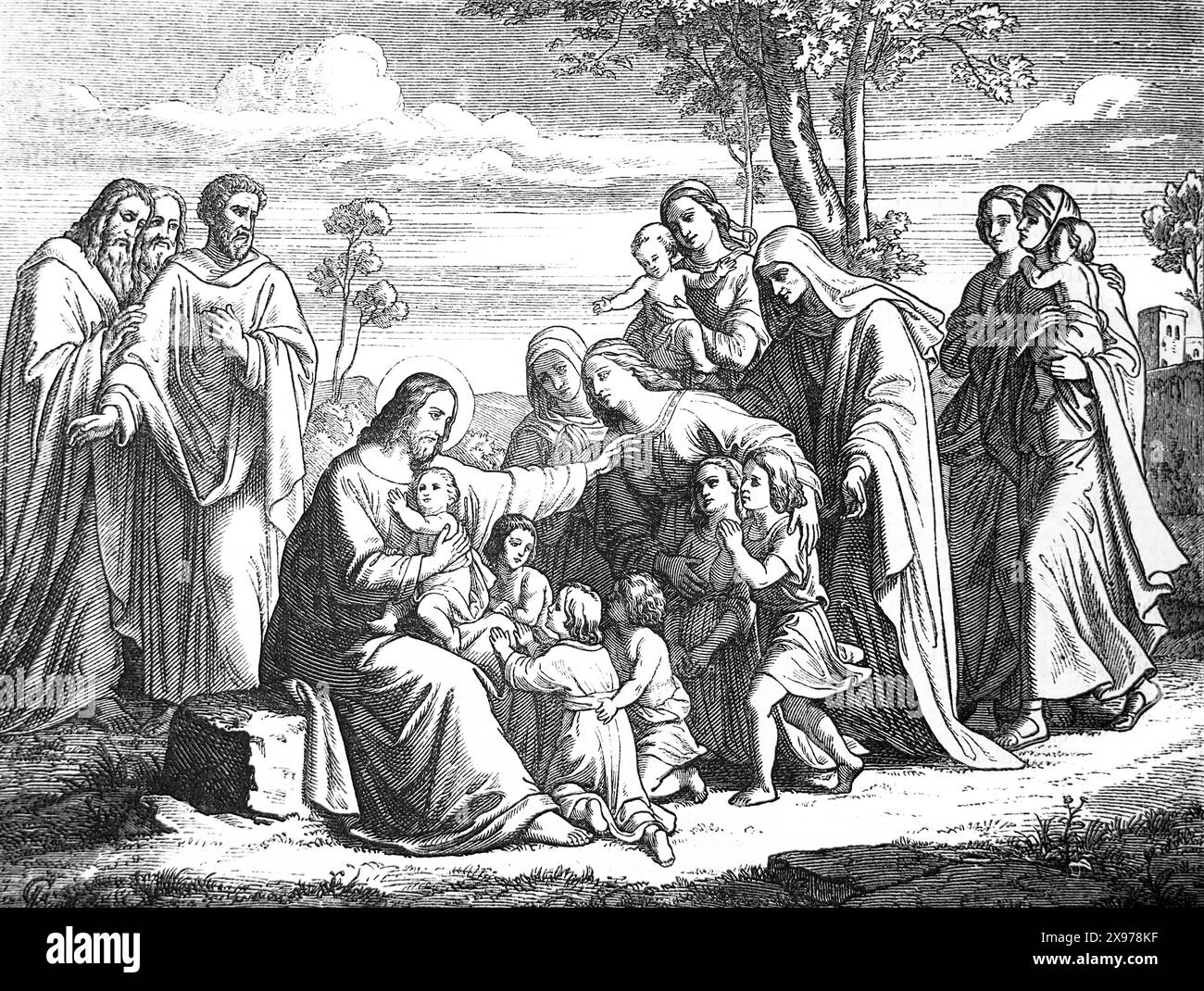 Jesus blessing the children hi-res stock photography and images - Alamy