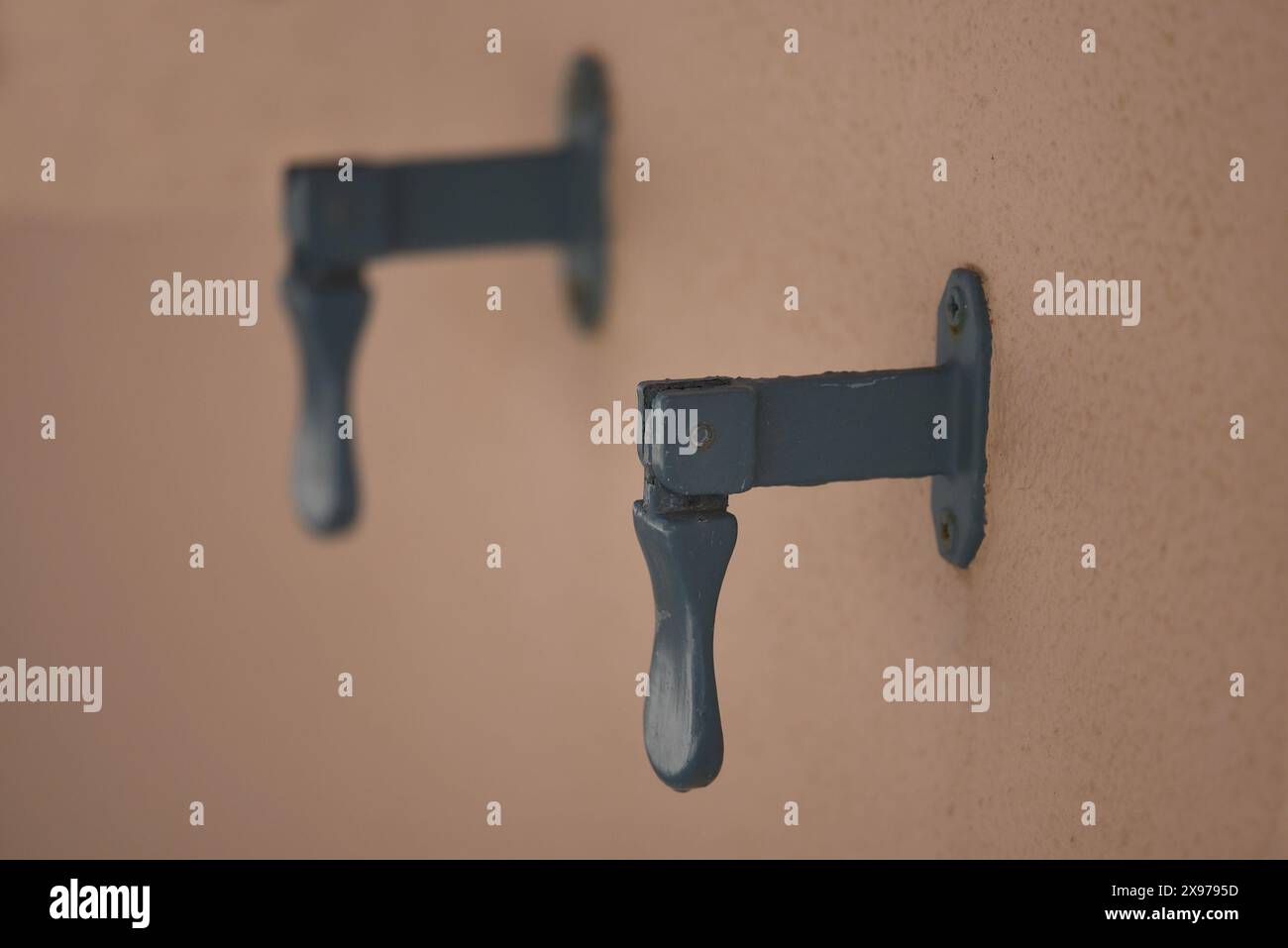 Antique iron shutter dog in Nafplio, Peloponnese Greece Stock Photo - Alamy