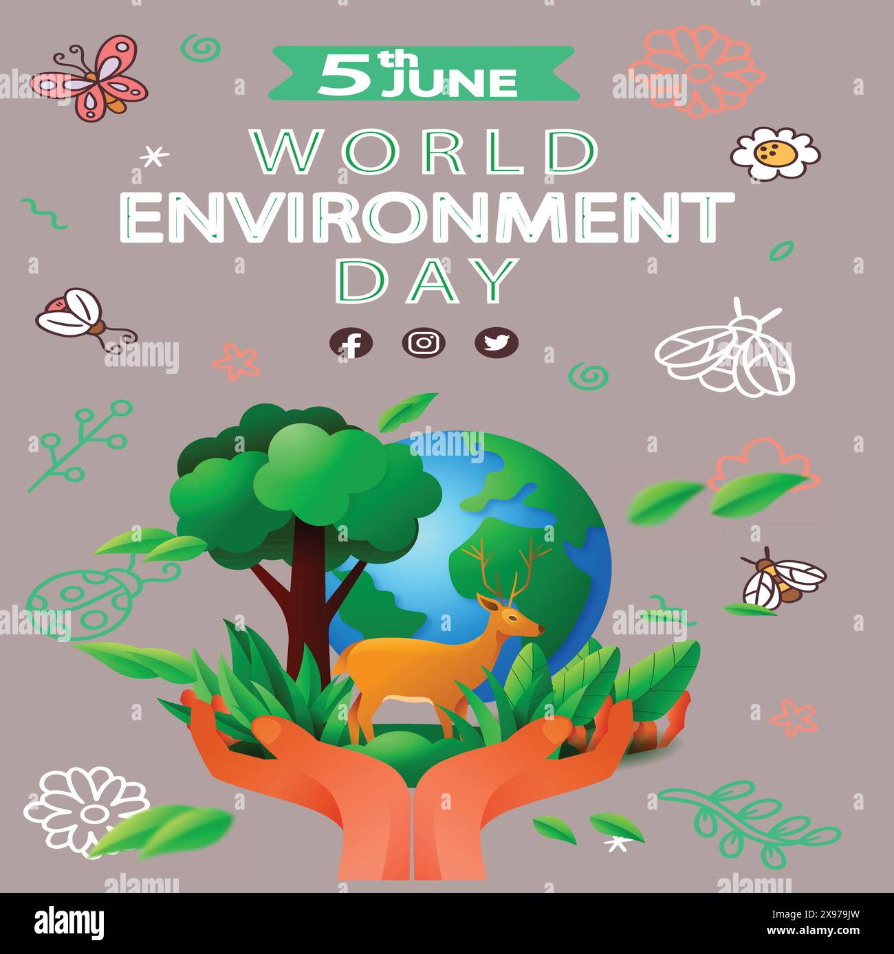 world environment day - hand hold care the environment on earth ...
