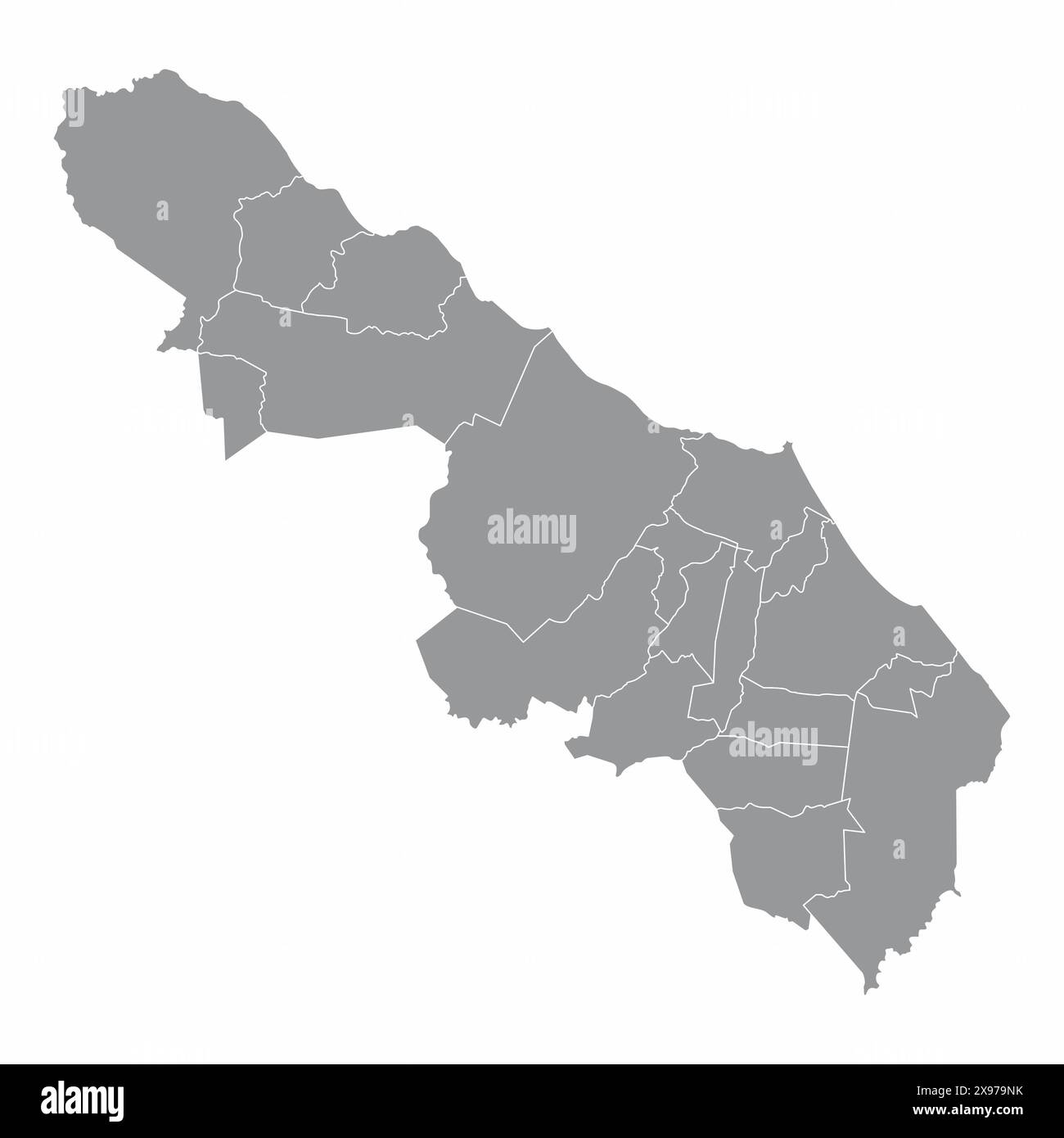 The administrative map of Greater Fortaleza, Ceara State, Brazil Stock ...