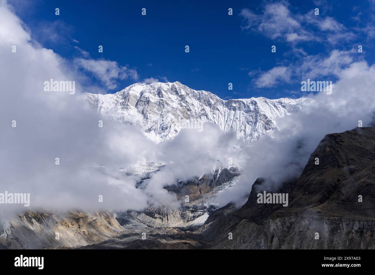 snow covered mountain peaks, Mountain in nepal, mount everest country ...