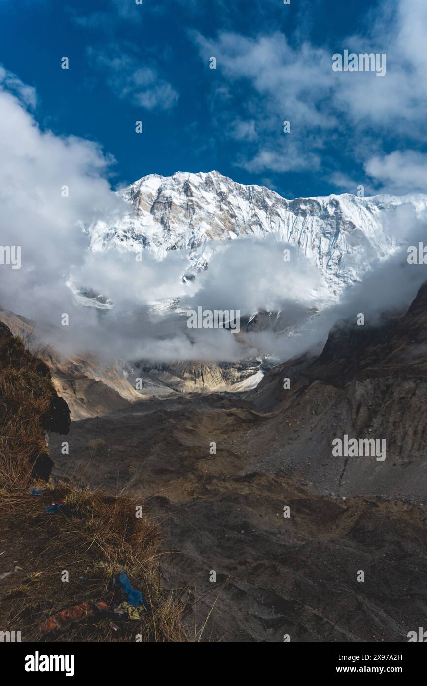 snow covered mountain peaks, Mountain in nepal, mount everest country ...