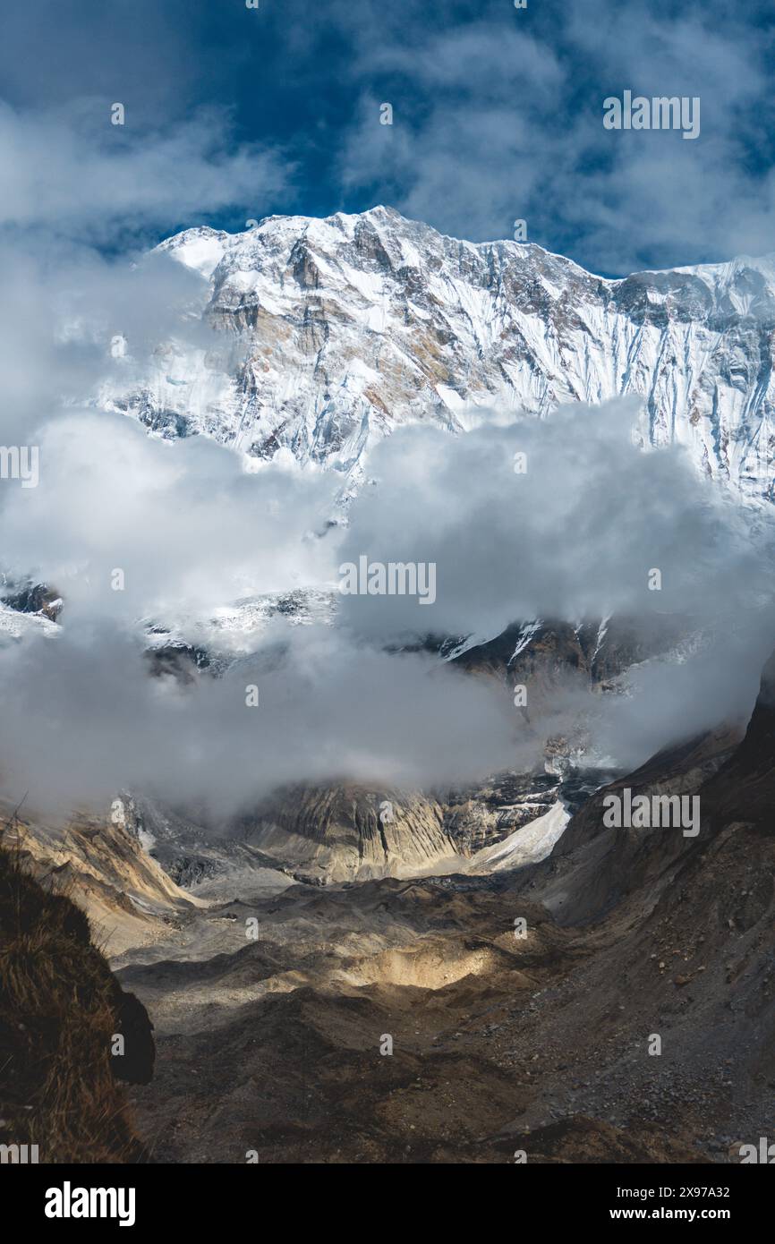 snow covered mountain peaks, Mountain in nepal, mount everest country ...