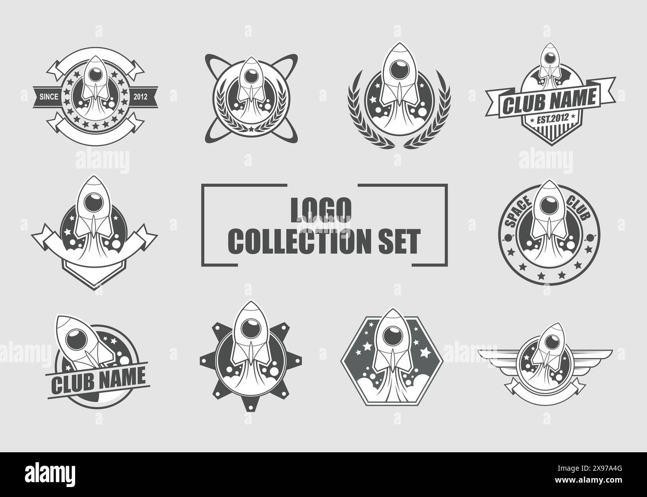 Rocket Theme Vector Logo Set – Perfect for Space Exploration Projects ...